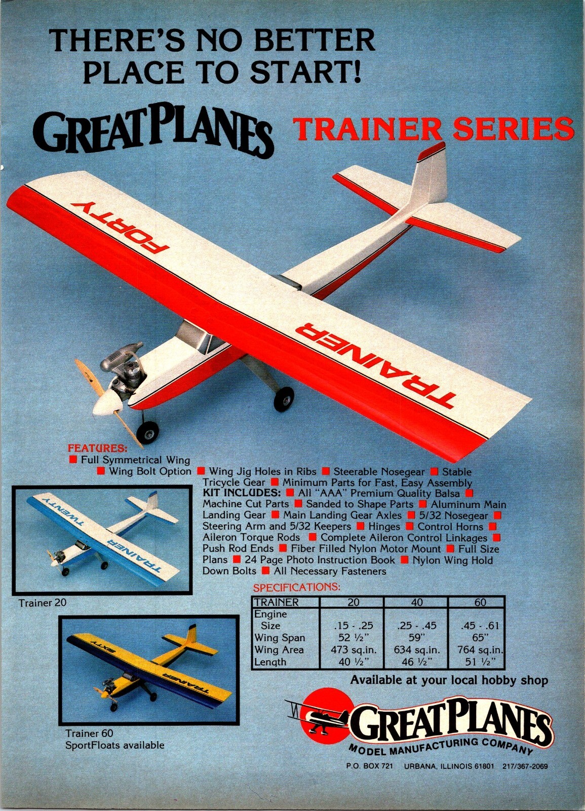 Great Planes Trainer 40 RC Airplane Print Ad Wall Art Decor Ephemeral ...