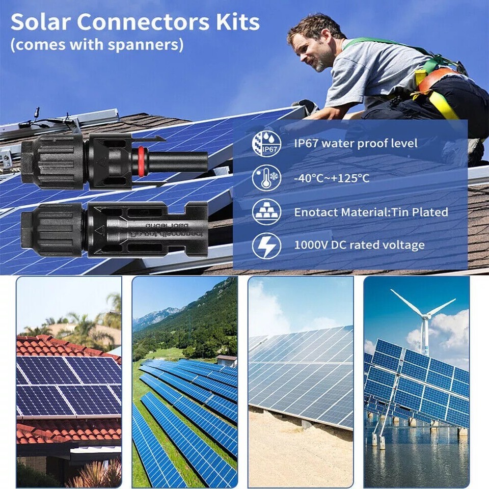 Solar Crimper Tool Kit Solar Panel Connectors Crimping Tool w/ 2 ...