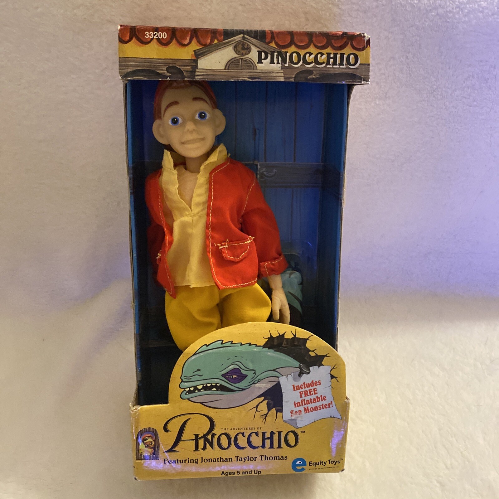 VTG1996 Equity Toys Adventures Pinocchio 8" Doll w/Inflatable Sea ...