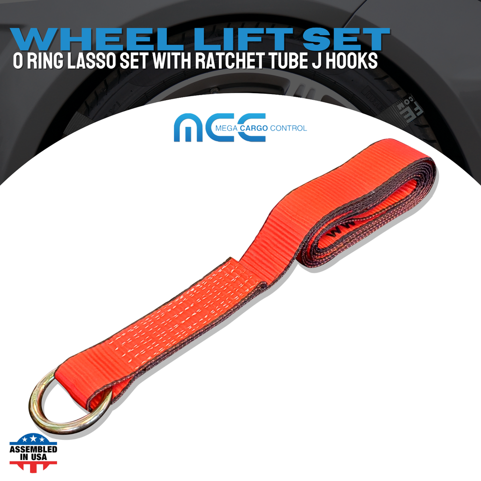 16 Pcs 4 Set 2" x 10' Lasso Wheel Lift Strap Ratchet J Finger Hook for ...