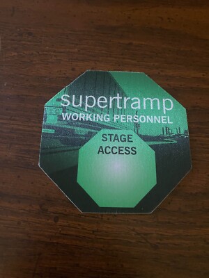 SUPERTRAMP Rare Working Personnel STAGE ACCESS Unused BACKSTAGE PASS | eBay