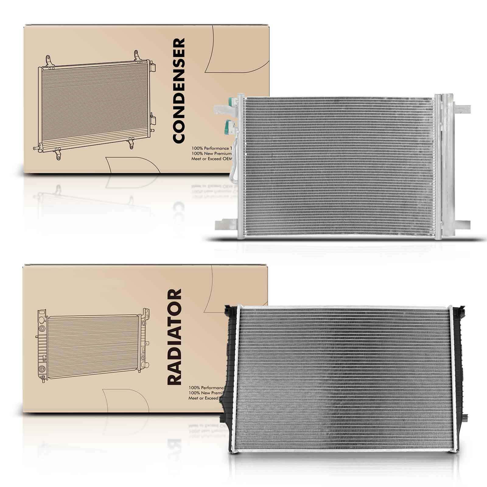 New Aluminum Radiator & AC Condenser Cooling Kit for Volkswagen Golf ...