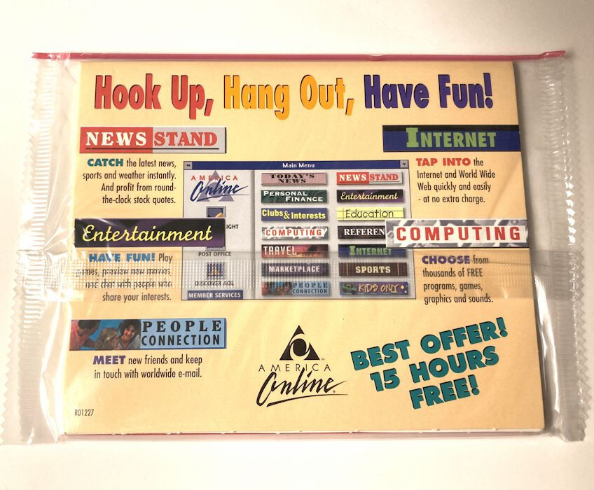 America Online AOL Mail 15 Hours Vintage 1990s Software Floppy Disk New ...