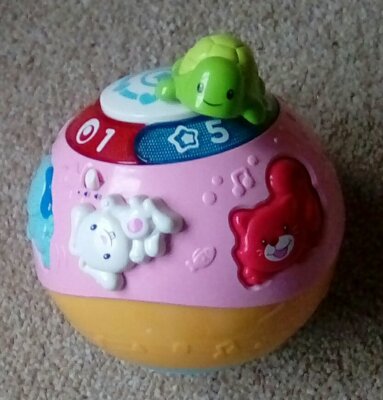 VTech Baby Crawl and Learn Lights Ball - Turtle Pink Brown Blue | eBay UK