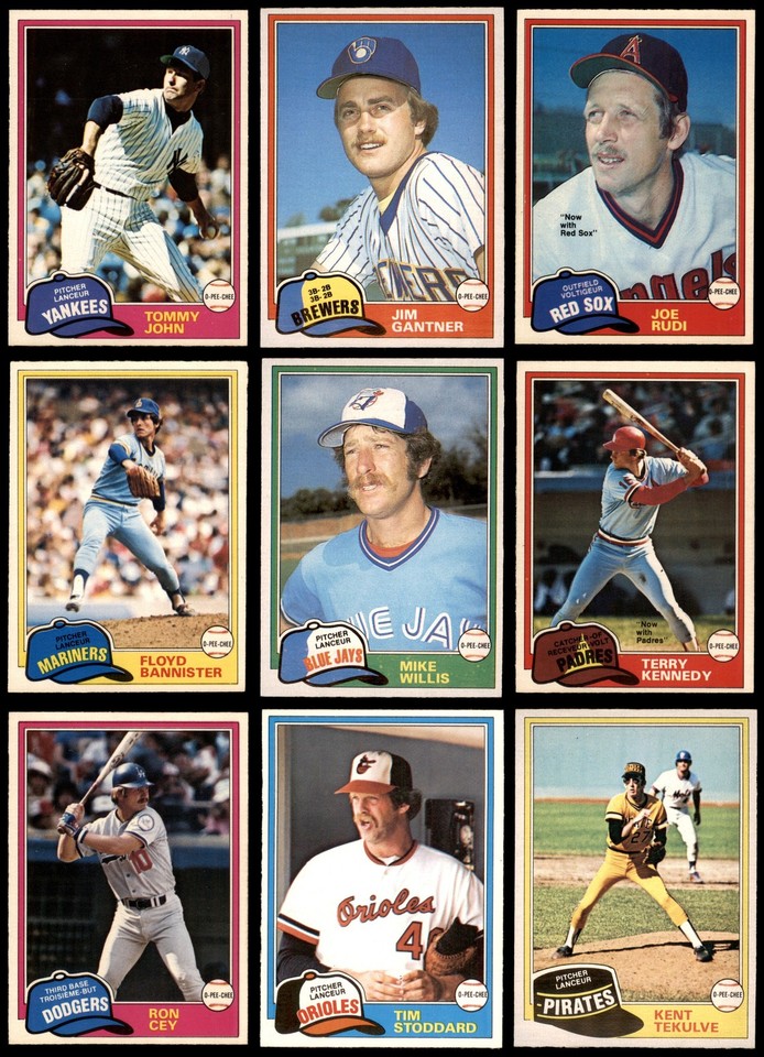 1981 O-Pee-Chee Baseball Near Complete Set 7 - NM 7163320 (331 / 374 ...