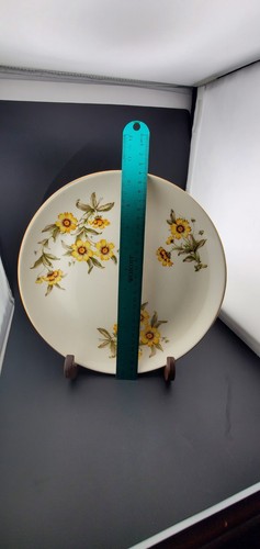 Santa Anita Ware Modern Susie Round Platter 9" White Yellow Flowers ...