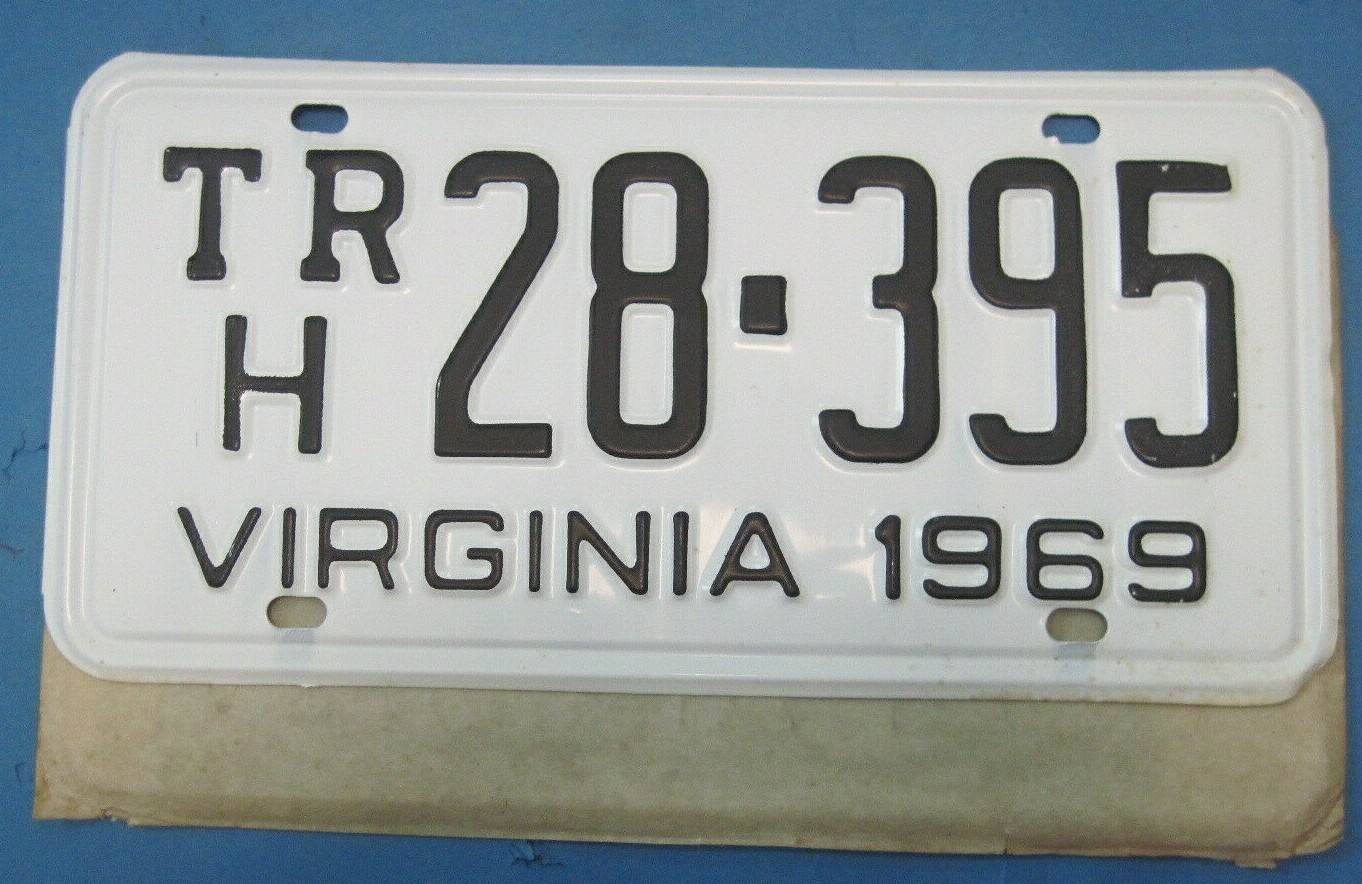 1969 Virginia trailer for hire license plate never used excellent ...