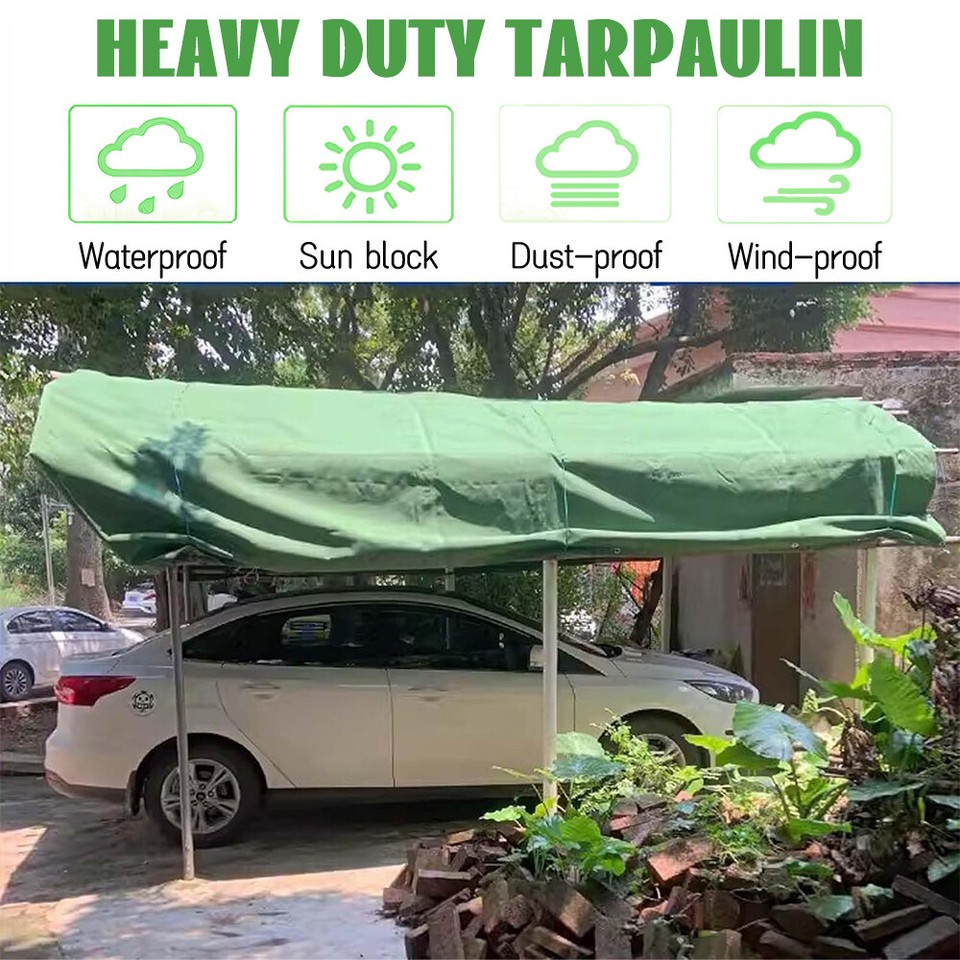 4 Size 4X6 Army Heavy Duty Waterproof Canvas Tarp Tarpaulin Sun ...