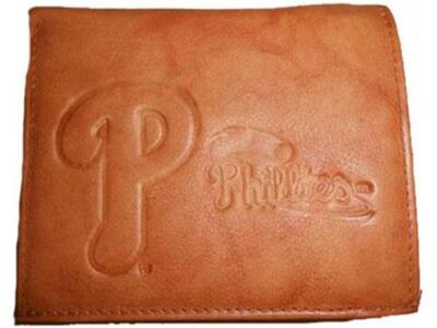 NEW MLB Philadelphia Phillies Adult Mens Tan Leather Bi-Fold Wallet | eBay