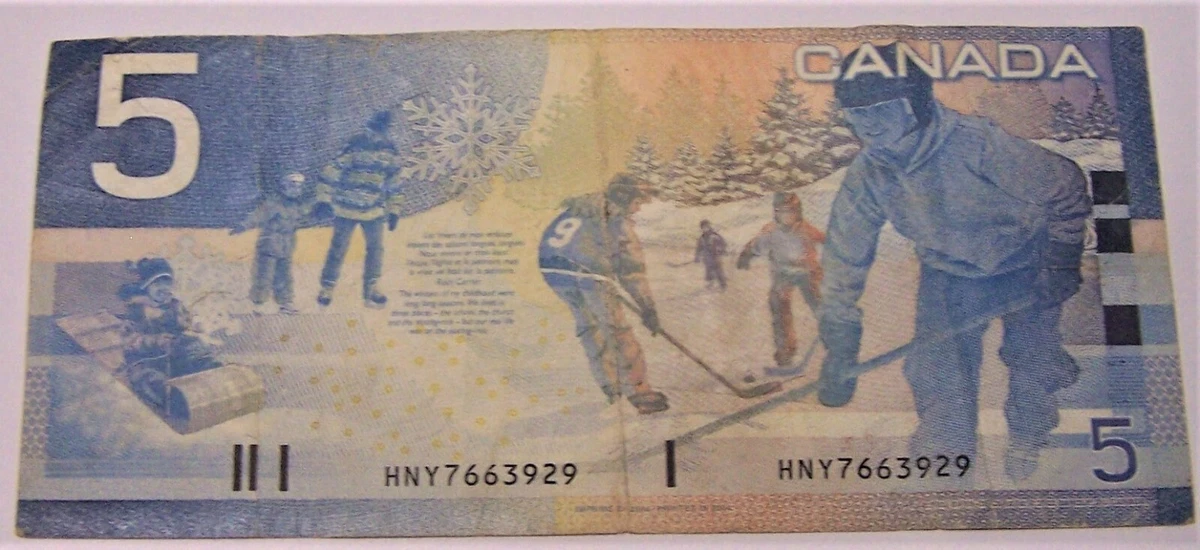 Canadian $5 Dollar Bill 2002