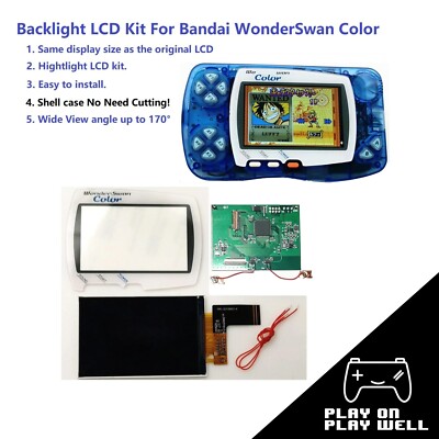 WSC Highlight IPS LCD Screen Kit Backlight For Bandai WonderSwan Color ...