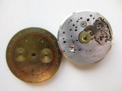 Landeron Swiss cal. 48 chronographe watch movement & vintage dial - for ...
