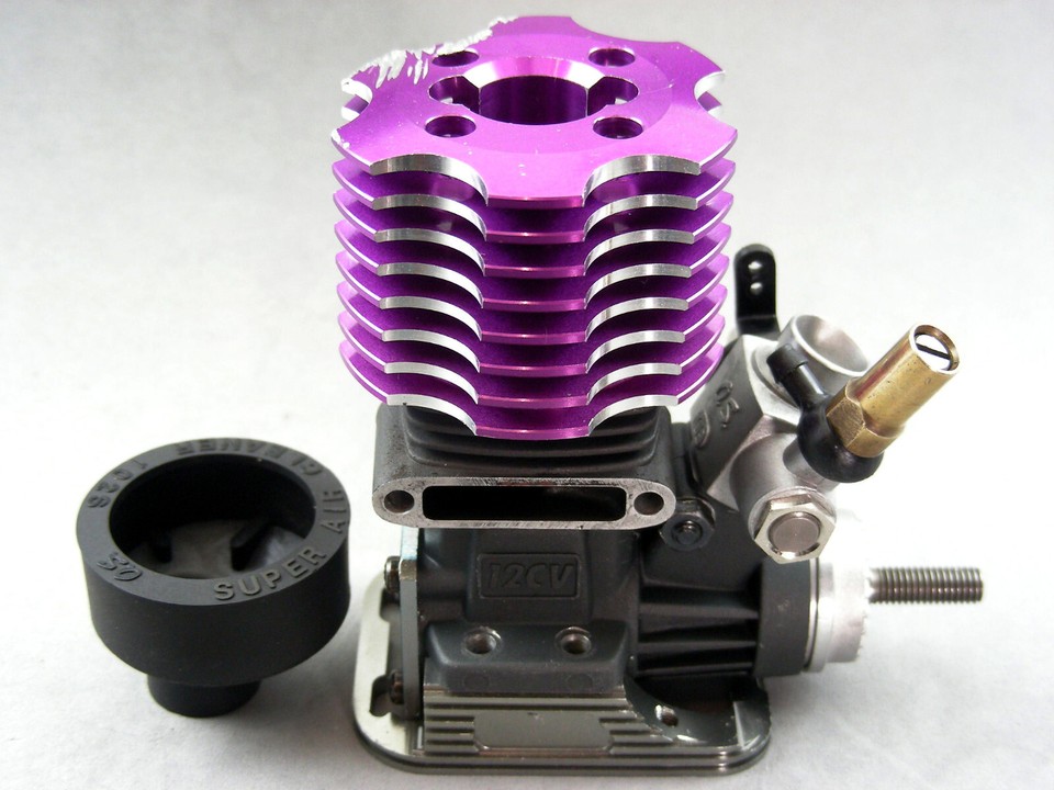 Vintage OS MAX 12CV HYPER PURPLE Head 10E Rotary Carb Engine RC10GT ...