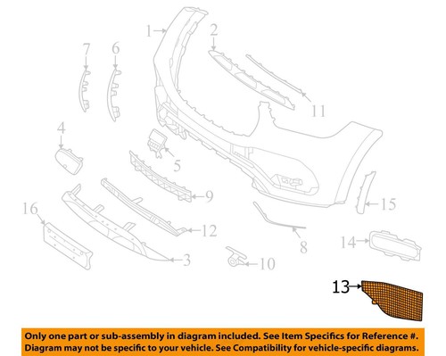 MERCEDES OEM 20-23 GLE350 Bumper Components-Outer Grille 1678857503 | eBay