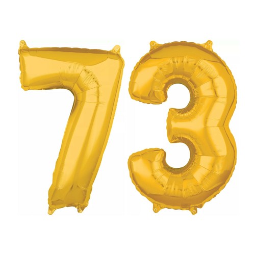 GOLD NUMBER 73 JUMBO BALLOON 73RD BIRTHDAY 66CM DECORATIONS PARTY ...