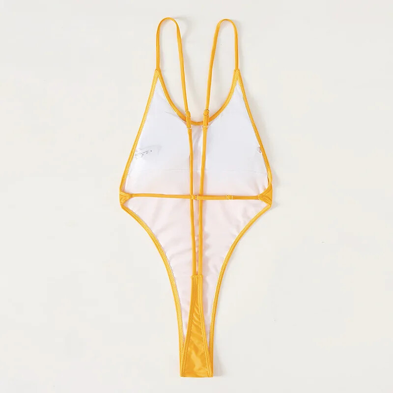Womens Sexy Thong One Piece Swimsuit High Cut Out Monokini String ...
