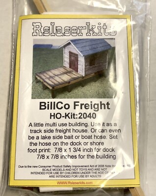 Rslaserkits 2040 HO Scale Laser Cut BillCo Freight Building Wood Kit ...