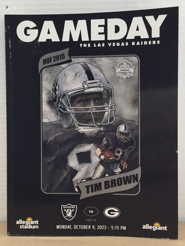 Las Vegas RAIDERS vs Green Bay Packers GameDay Program Oct 9 2023 NFL ...