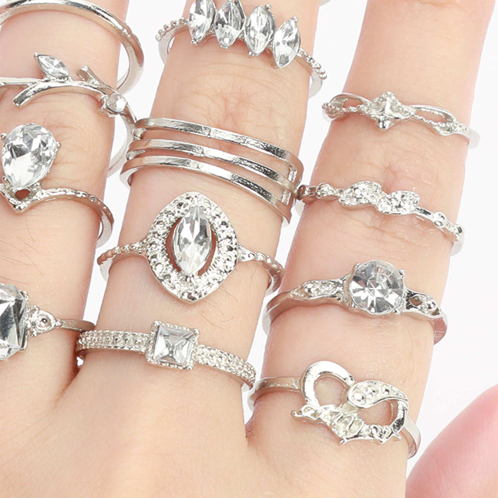 15pcs/set Rings Charming Jewelry Gift Women Bohemian Knuckle Rings Lightweight | eBay