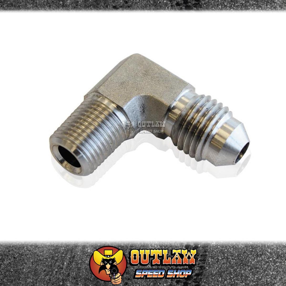 AEROFLOW 90° 1/8" NPT Male to -4AN Male Stainless Steel Fitting - AF381 ...