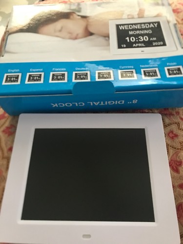 8" Digital LED Day Clock Wall Alarm Time Office Home Dementia Week Date ...