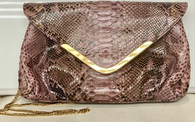 Ghibli Purple Python Handbag With Gold Hardware Made In Italy | eBay