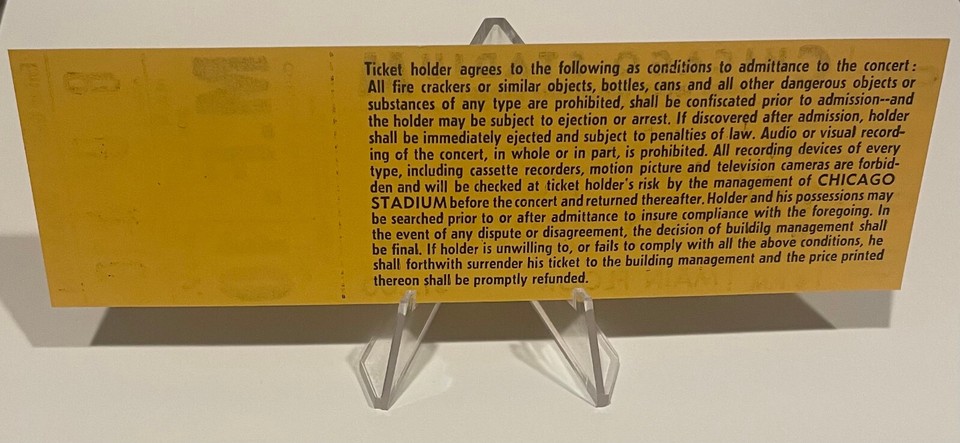 Led Zeppelin Chicago Stadium FRONT ROW ticket - Nov. 10, 1980 canceled ...