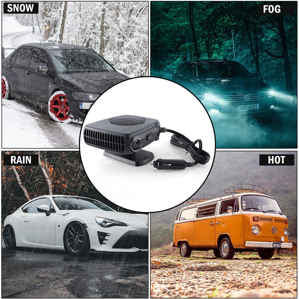 500W Electric Portable Car Heater 12V DC Heating Fan Defogger Defroster ...