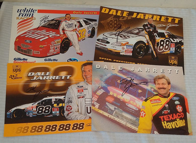 4 Diff DALE JARRETT Autographed Signed NASCAR Hero Card Photo Lot ...