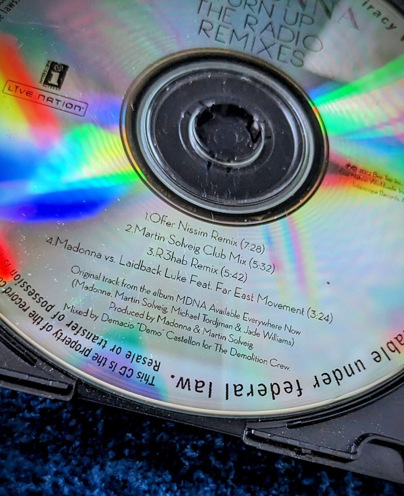 MADONNA TURN UP THE RADIO US PROMO CD REMIXES 4-Track Interscope 2012 ...