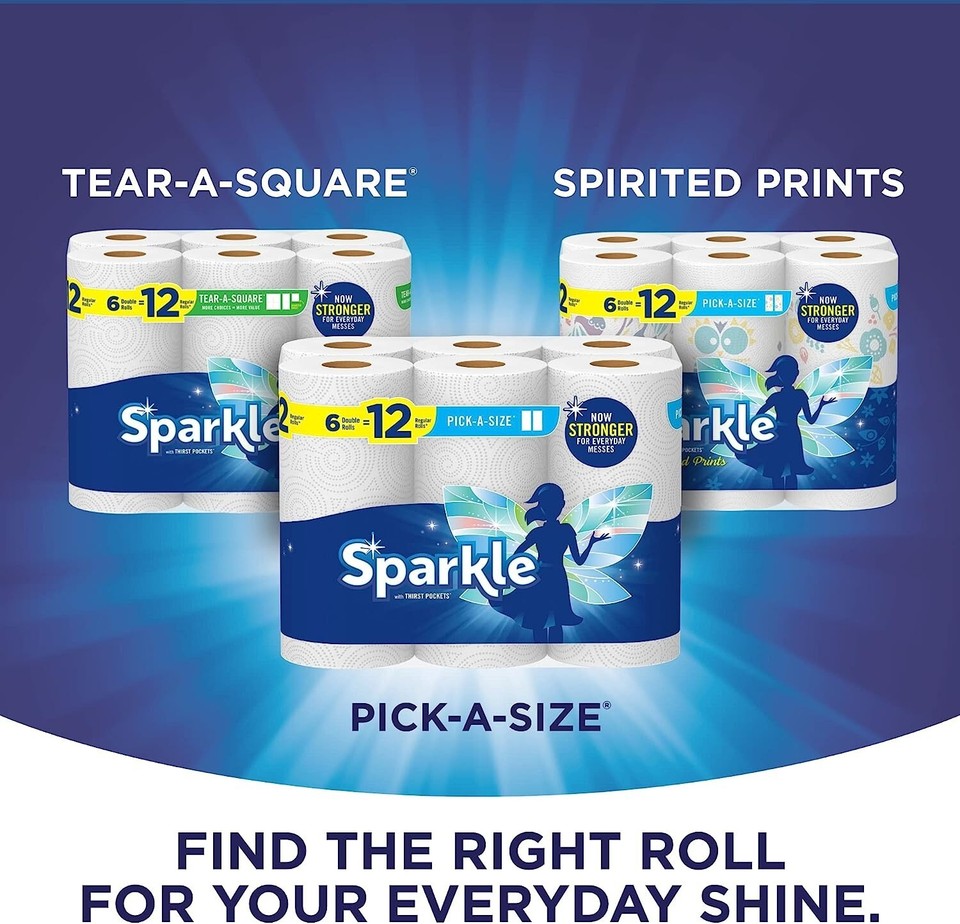 Kitchen Household Clean Up Paper Towels Bulk 6 Double Rolls = 12 ...