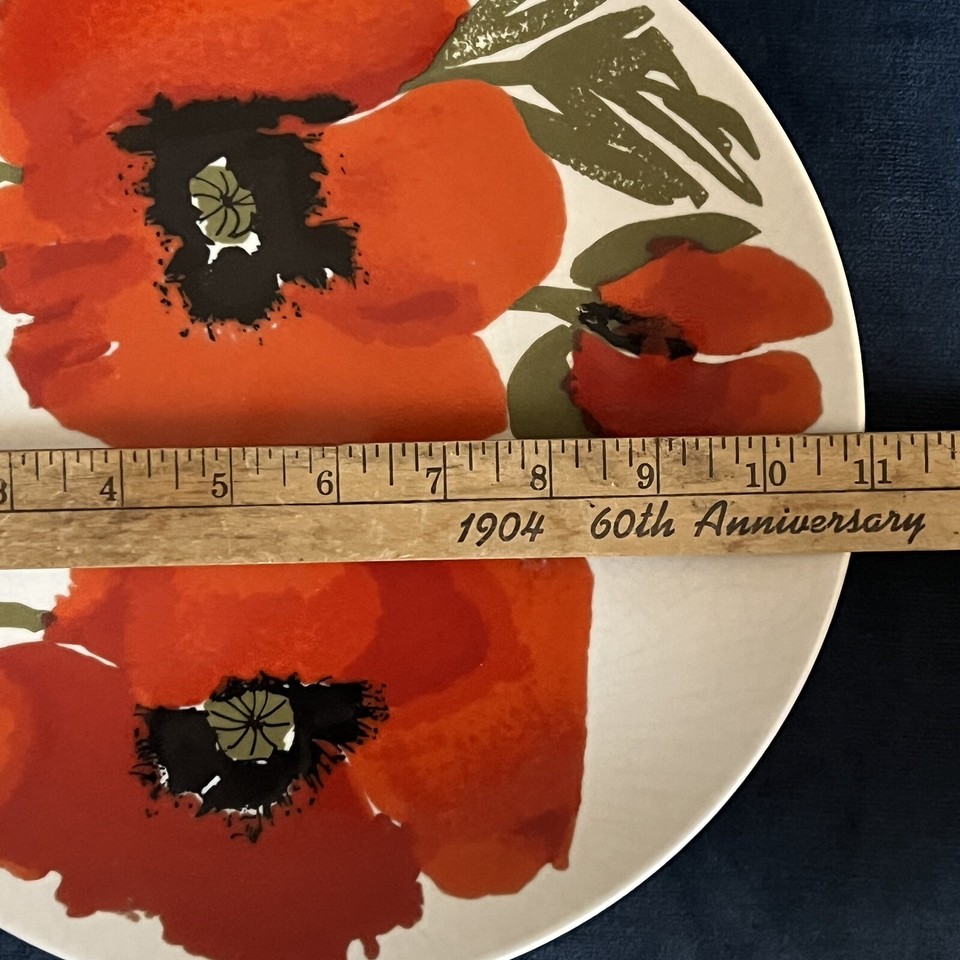 Vtg 60s Vera Neumann Mikasa Red Poppy Dinner Plate Japan Vera Neumann ...