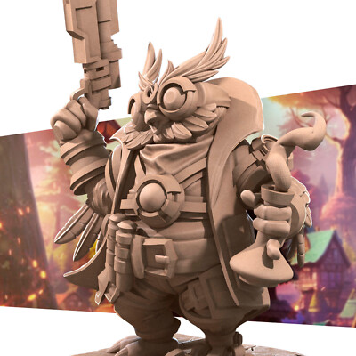 Owl Artificer from Bite the Bullet's Owlfolk set. Total height apx ...