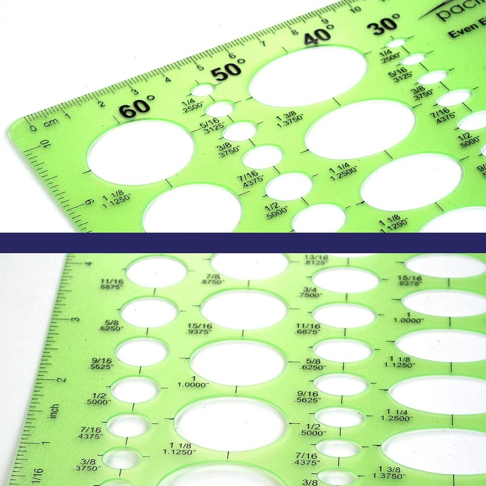 Pacific Arc Even Ellipse Master Template Guide, 79 Ellipses in 5 ...
