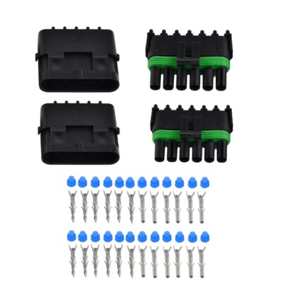 DELPHI WEATHER PACK 6 PIN - CONDUCTOR CONNECTOR KIT 12 GA WS 2 PACK ...
