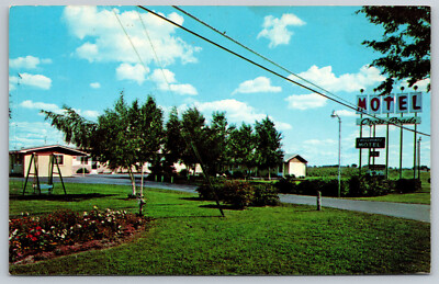 Postcard Crossroads Motel Sign Swingset Clare, MI E10 | eBay