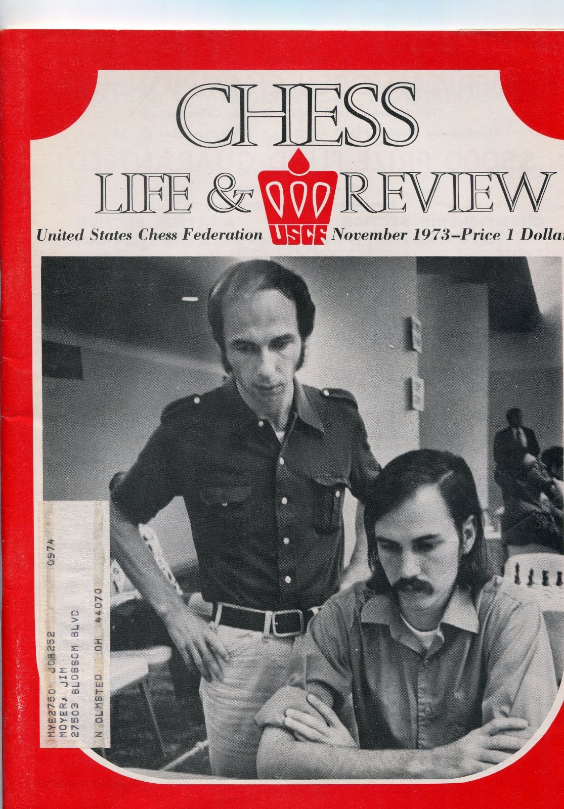 November 1973 Chess Life & Review Magazine Lubomir Kavalek-John Grefe ...