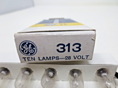GE General Electric 313 GE313 Miniature Lamps Light Bulbs 28V 0.17A ...