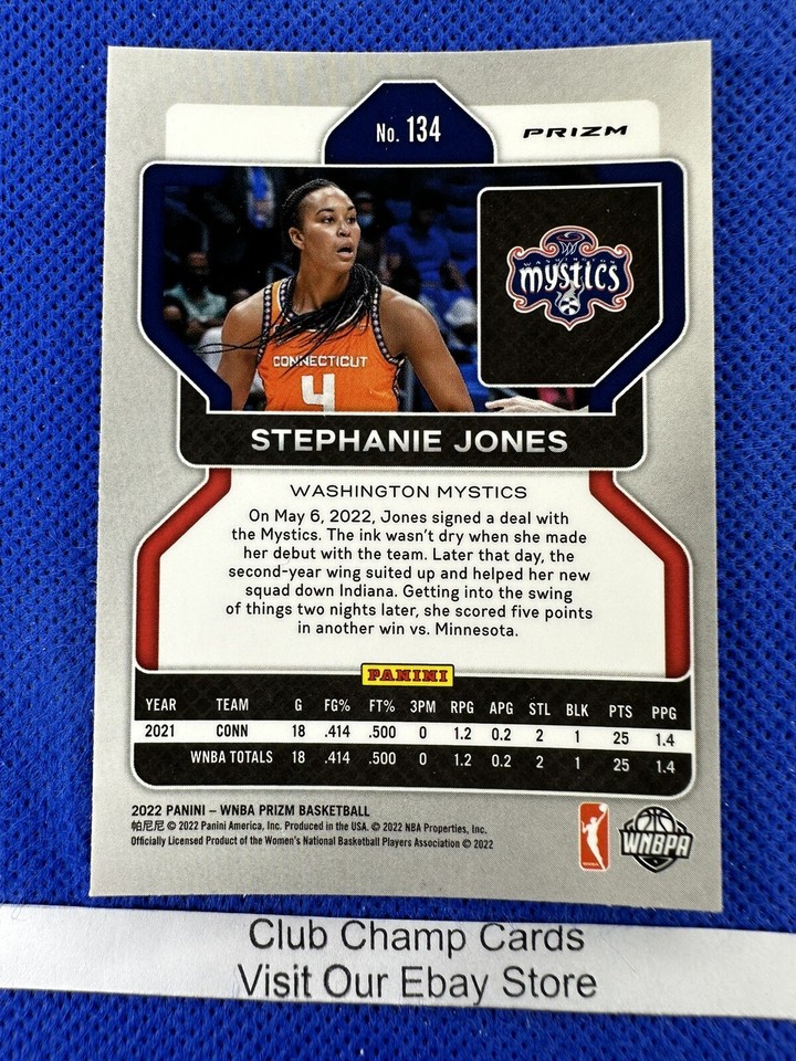 2022 #134 Stephanie Jones WNBA Panini Prizm Basketball Green Ice Prizm ...