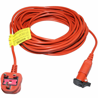 For FLYMO Lawnmowers & Trimmers 15M Power Cable Flex Mains Lead Plug ...