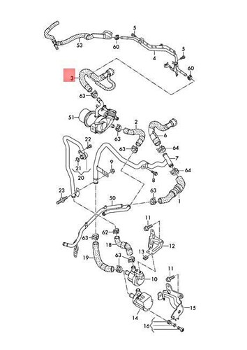 NEW SKODA VW OCTAVIA COOLANT HOSE WITH QUICK RELEASE COUPLING ...