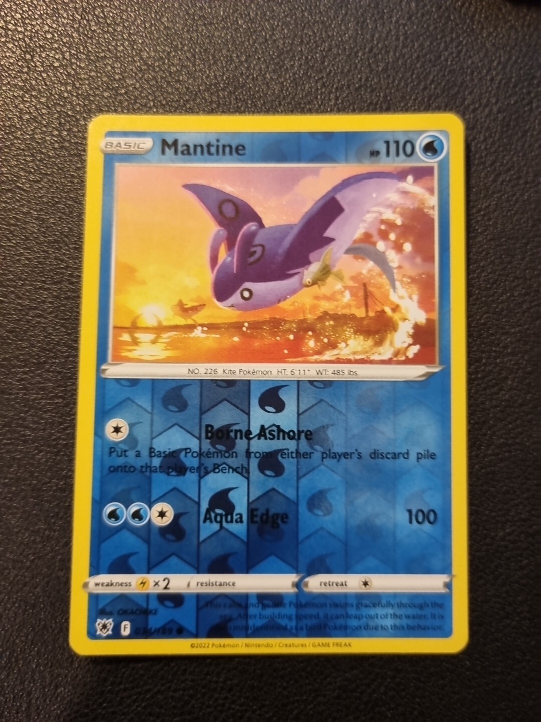 Pokemon Astral Radiance REVERSE HOLO FOIL Mantine 034/189 TCG Card | eBay