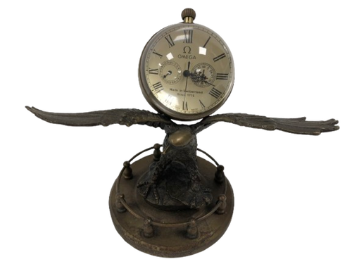 Vintage Omega Clock On Eagle Stand Swiss Made Collectable Pre Owned For ...