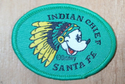 Disney Mickey Mouse Indian Chief Santa Fe Green Sew & Craft Patch | eBay