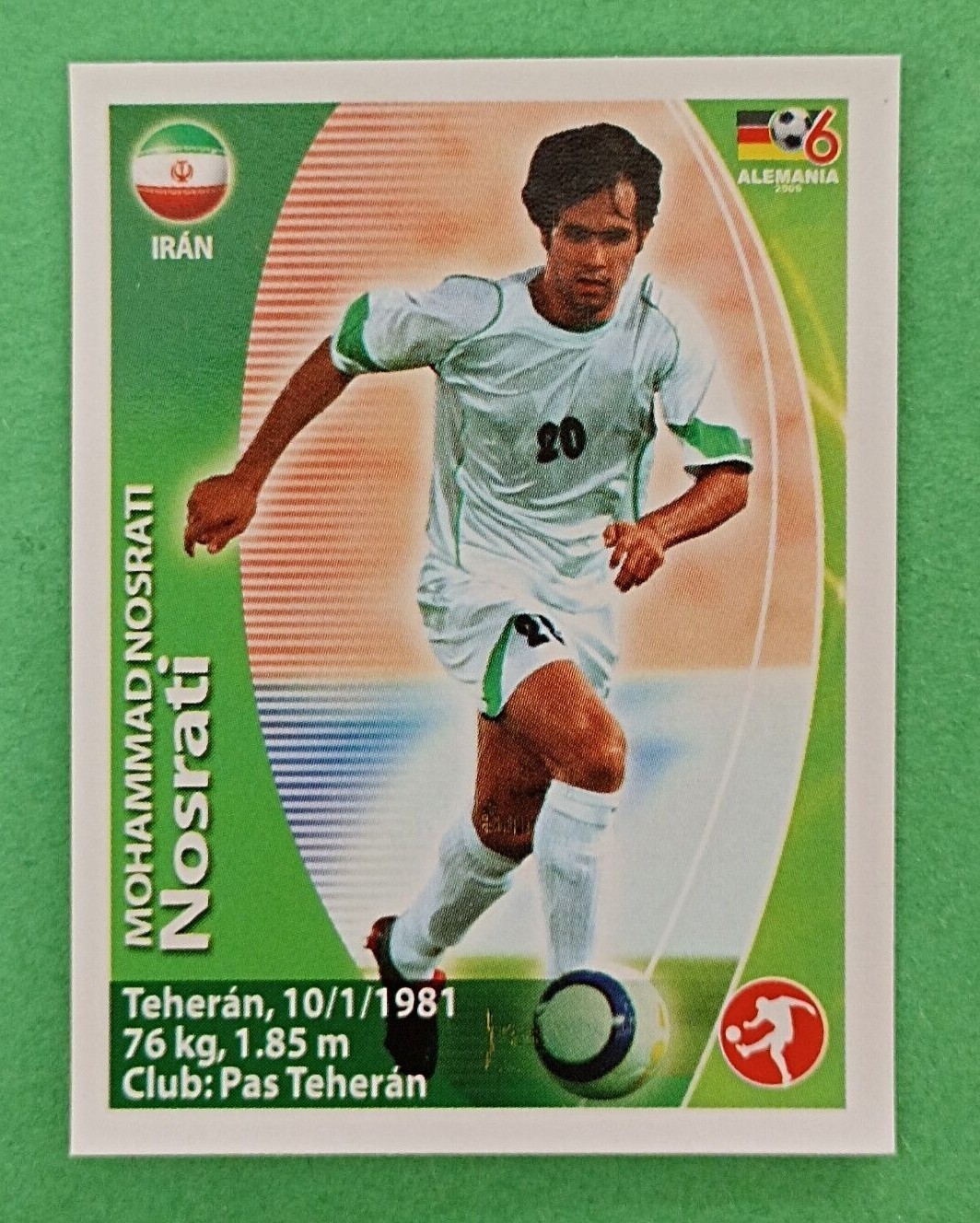 2006 Navarrete Germany World Cup FIFA Action #246 MOHAMMAD NOSRATI Iran ...