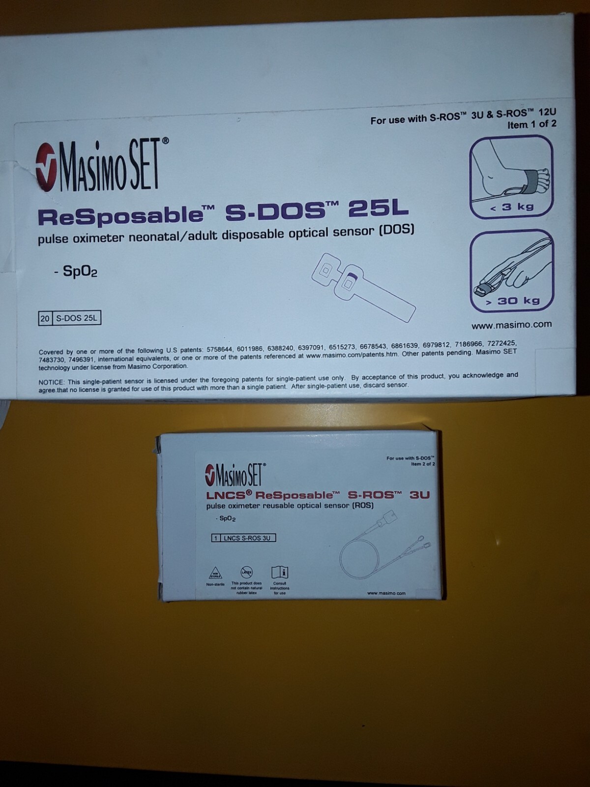 Masimo LNCS ReSposable S-ROS 3U, Part # 2473 With Box Of #2469 Sensors ...