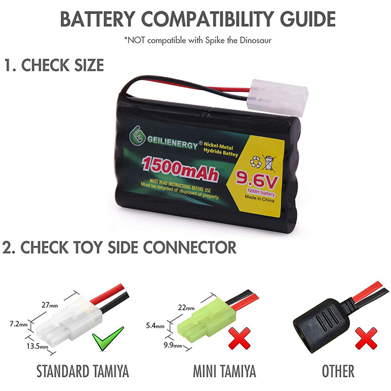 1x 9.6V 1500mAh 8AA Rechargeable Battery For RC Car Boats With Tamiya ...
