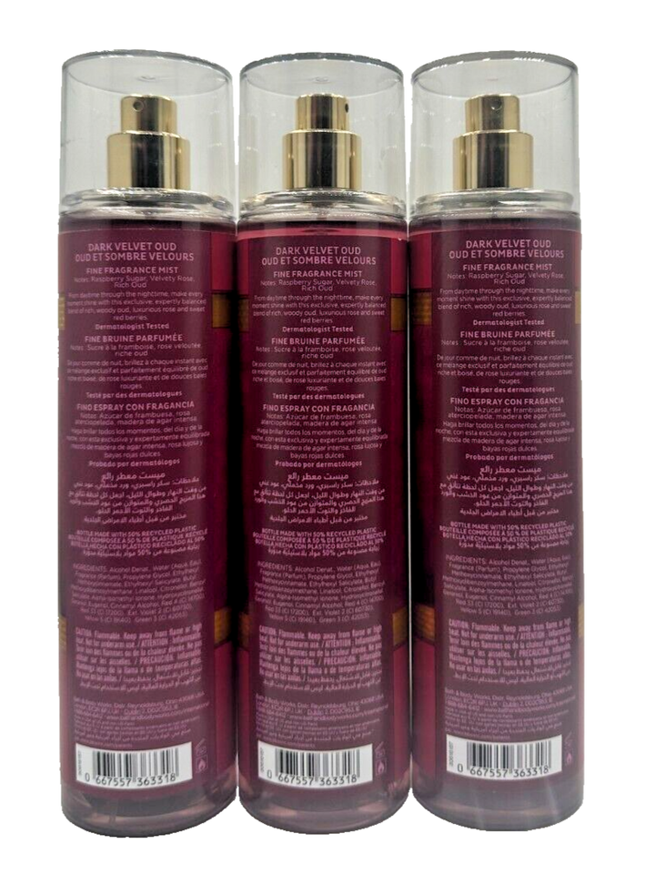 Bath & Body Works LOT 3 Dark Velvet OUD Fragrance Mist Spray 8 oz ...