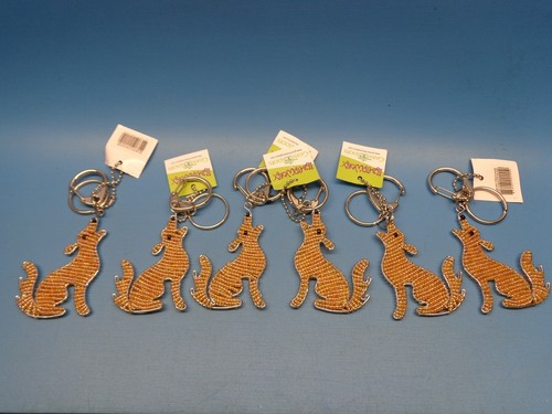WHOLESALE LOT - (6) Coyote Key Chain Ring Beadworx Charm Purse Pendant ...