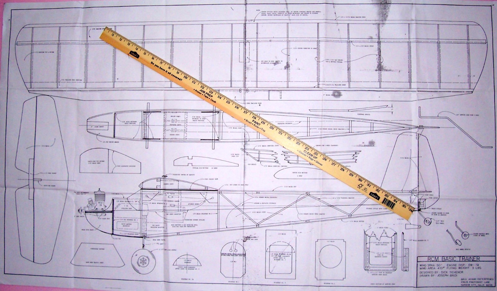 RCM BASIC TRAINER PLAN +BUILDING INSTRUCTIONS +BONUS to Build 50" RC ...